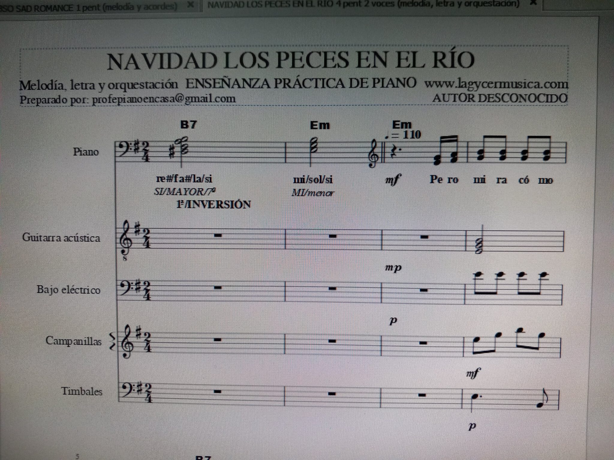 NAVIDAD: LOS PECES EN EL RÍO, CON PARTITURA PARA PIANO - Lagycer Música
